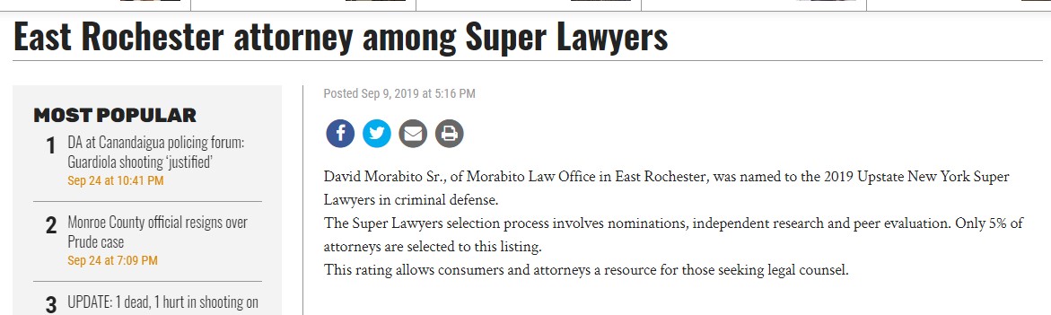 The Post Awards Rochester Criminal Defense Attorney David R. Morabito ...